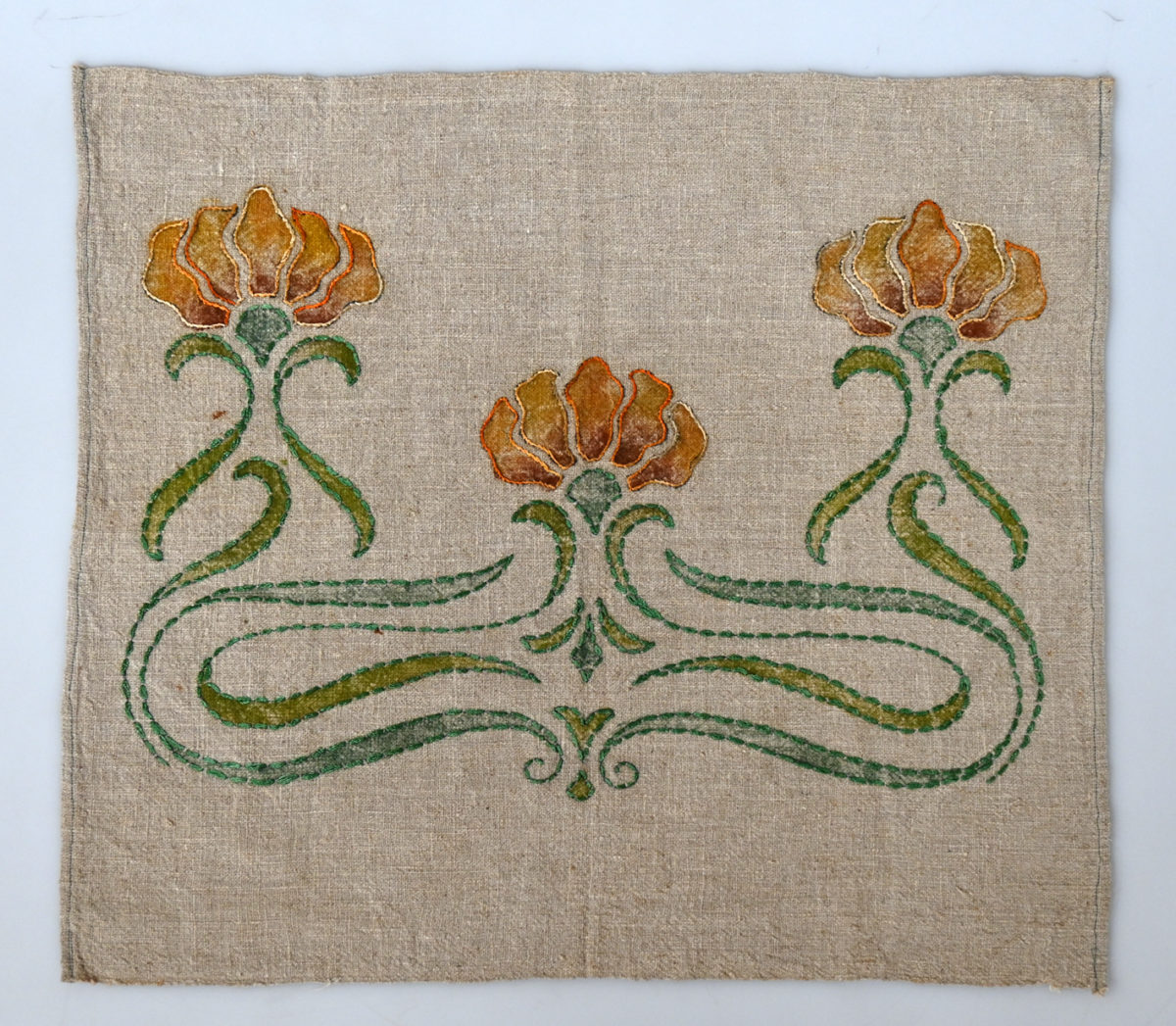 “Full Bloom” stylized panel – Arts & Crafts Period Textiles